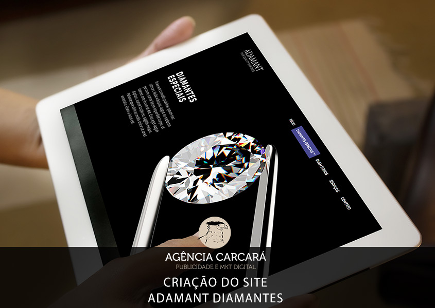 Criação site Adamant Diamantes - Agência Carcará Marketing Agronegócio